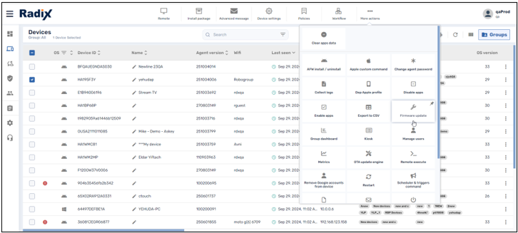 Performing Firmware Updates - Radix MDM – Radix Technologies