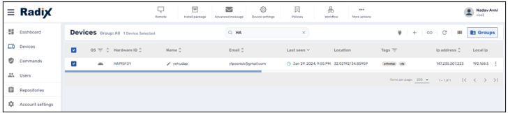 Using Remote Execute to Adjust Device Settings – Radix Technologies