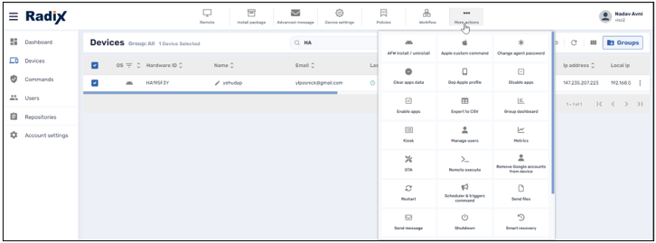 Using Remote Execute to Adjust Device Settings – Radix Technologies